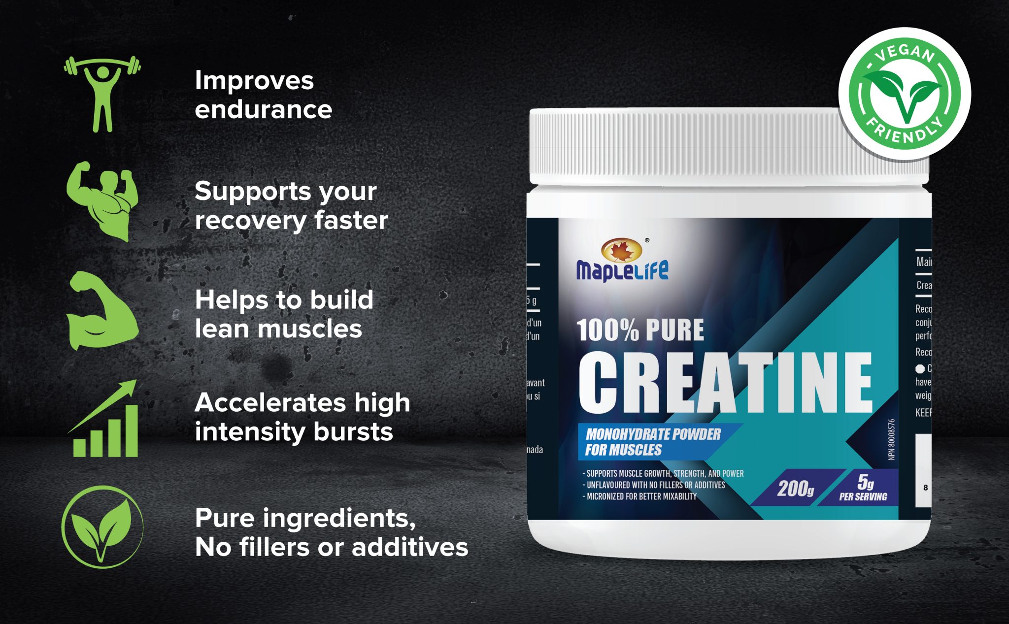 Creatine Monohydrate powder 200g - Family Care Nutrition