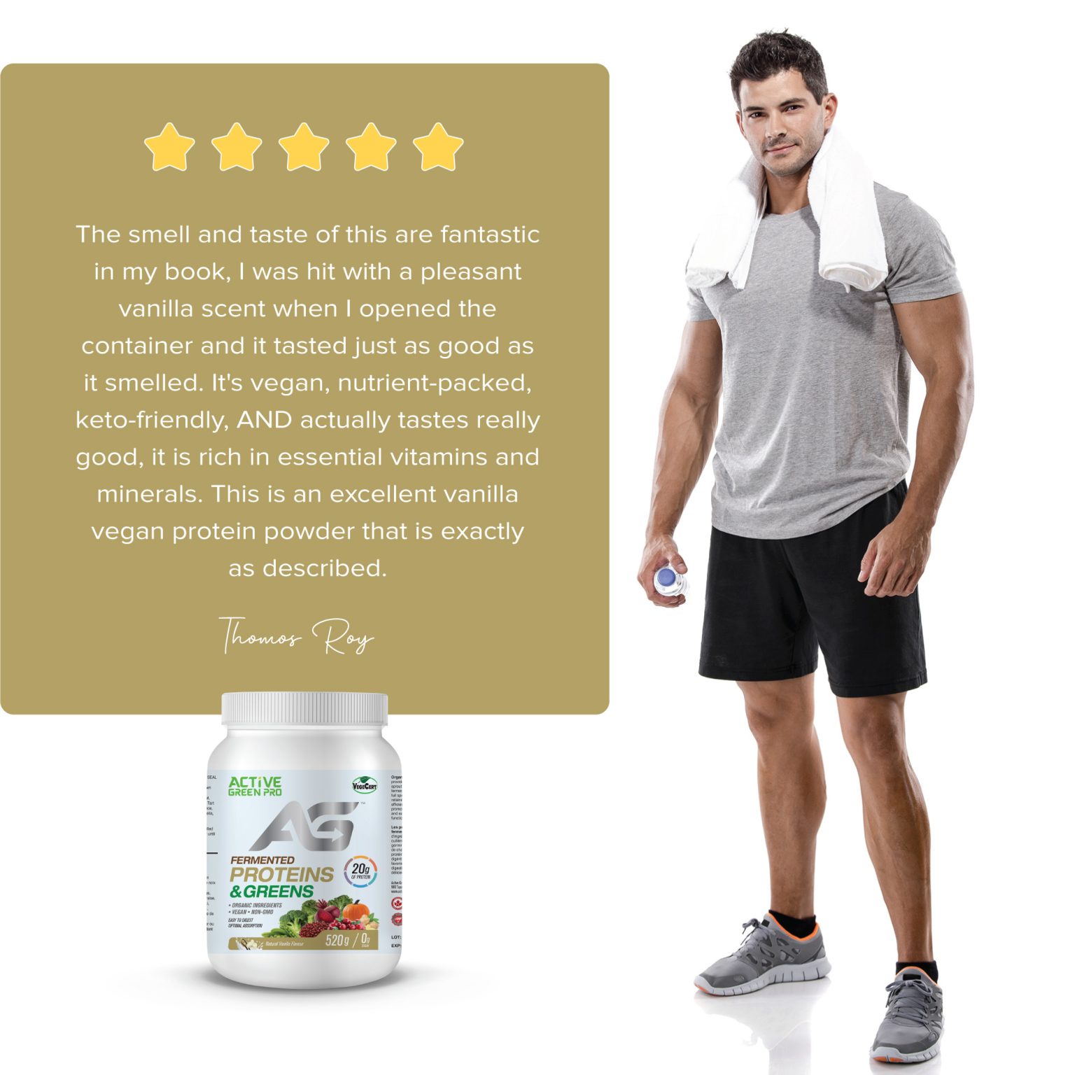 Active Green Pro-Fermented Proteins & Greens - Natural Vanilla Flavour ...